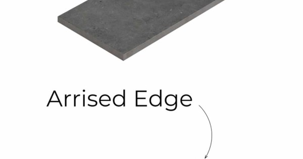 Porcelain Arris Edge Coping Paver - 600 x 300mm Riverstone