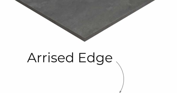 Porcelain Arris Edge Coping Paver - 600 x 600mm Slate